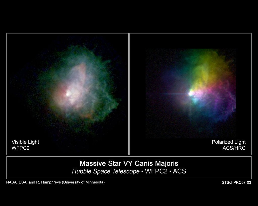 Massive Star VY Canis Majoris - Polarized Light - NASA Science