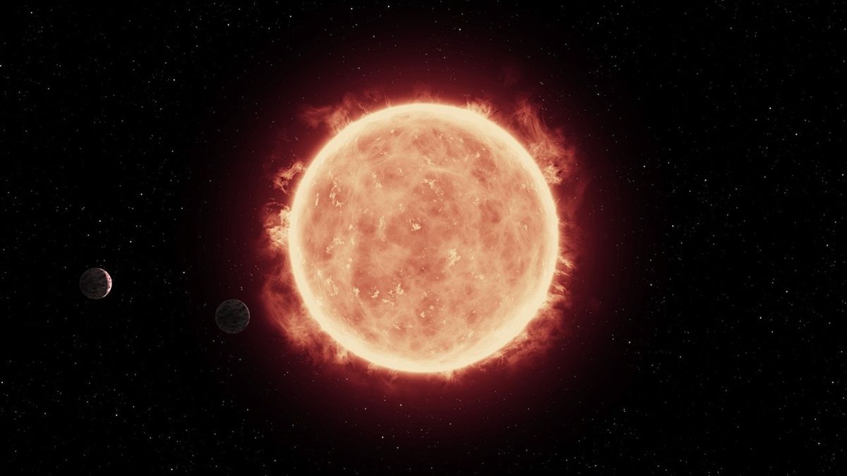 Artist's View of Planets Transiting Red Dwarf Star in TRAPPIST-1 System ...