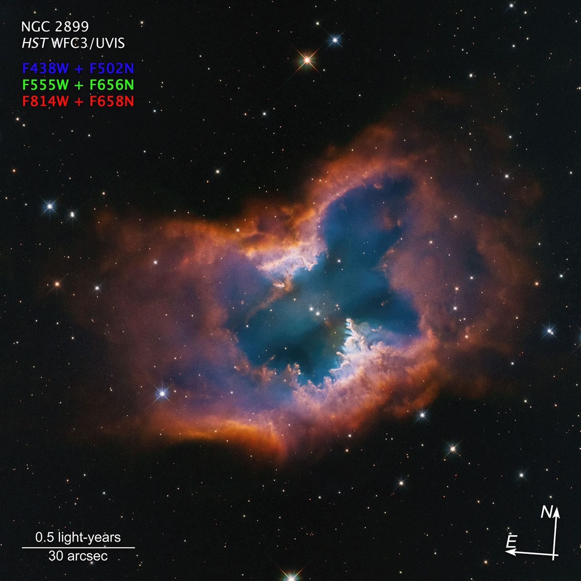 Planetary Nebula NGC 2899 Compass Image - NASA Science