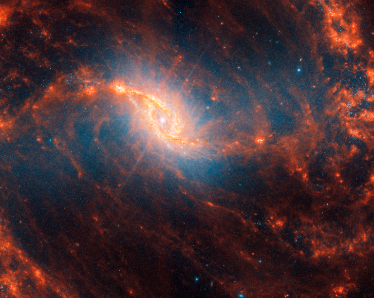 Webb and Hubble's Views of Spiral Galaxy NGC 2835 - NASA Science