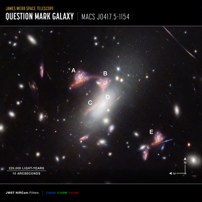 NASA's Webb Reveals Distorted Galaxy Forming Cosmic Question Mark ...