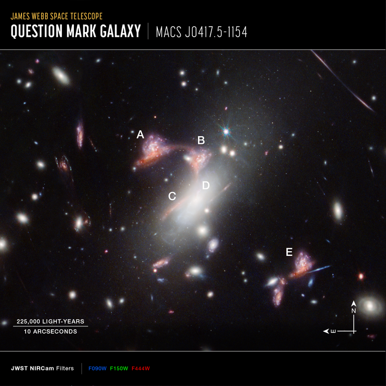 NASA's Webb Reveals Distorted Galaxy Forming Cosmic Question Mark ...