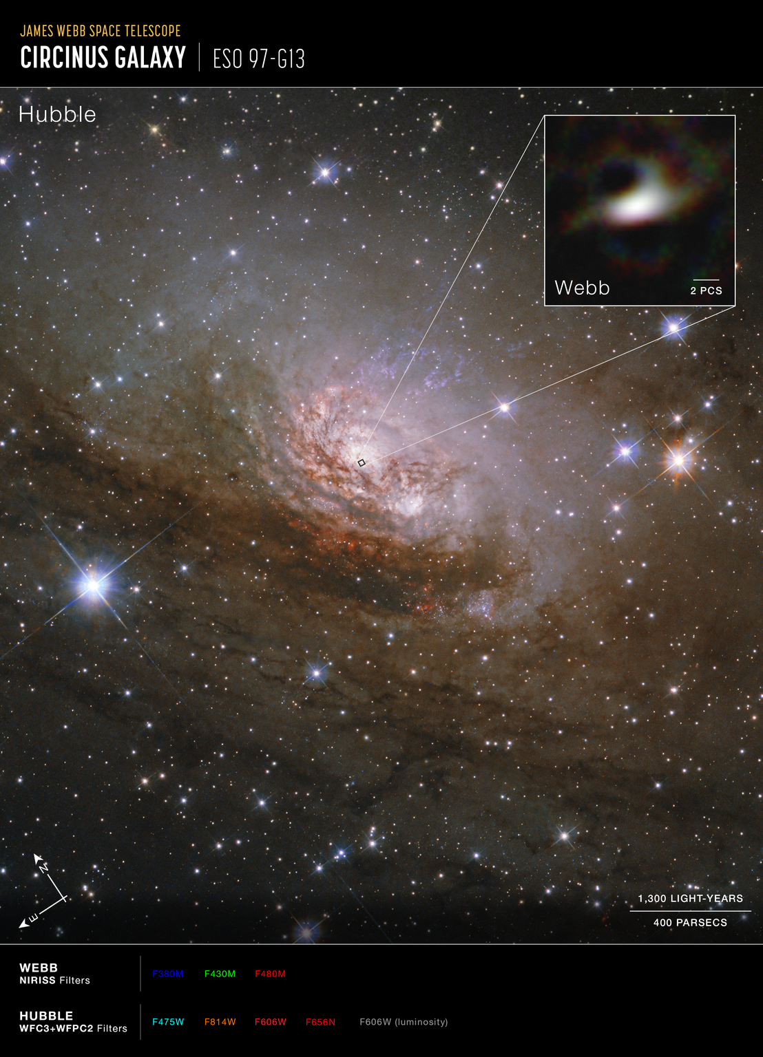 NASA’s Webb Delivers Unprecedented Look Into Heart of Circinus Galaxy ...