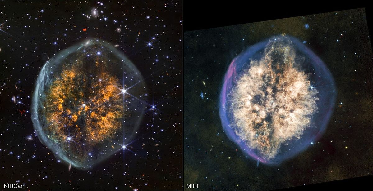 Exposed Cranium Nebula (NIRCam and MIRI Images) - NASA Science