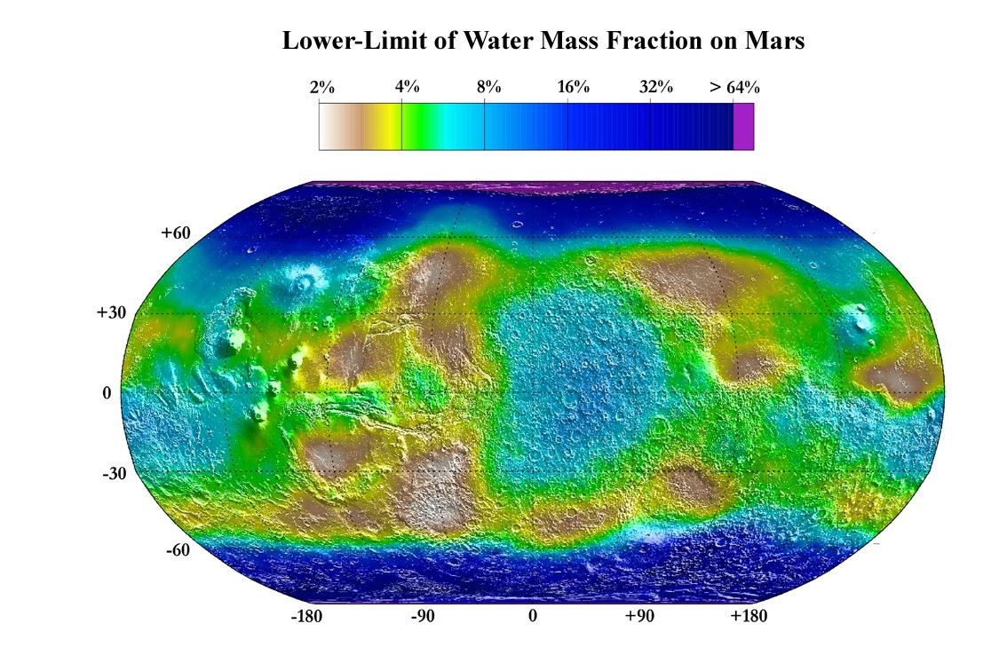 Water mass map from neutron spectrometer - December 8, 2003 - NASA Science