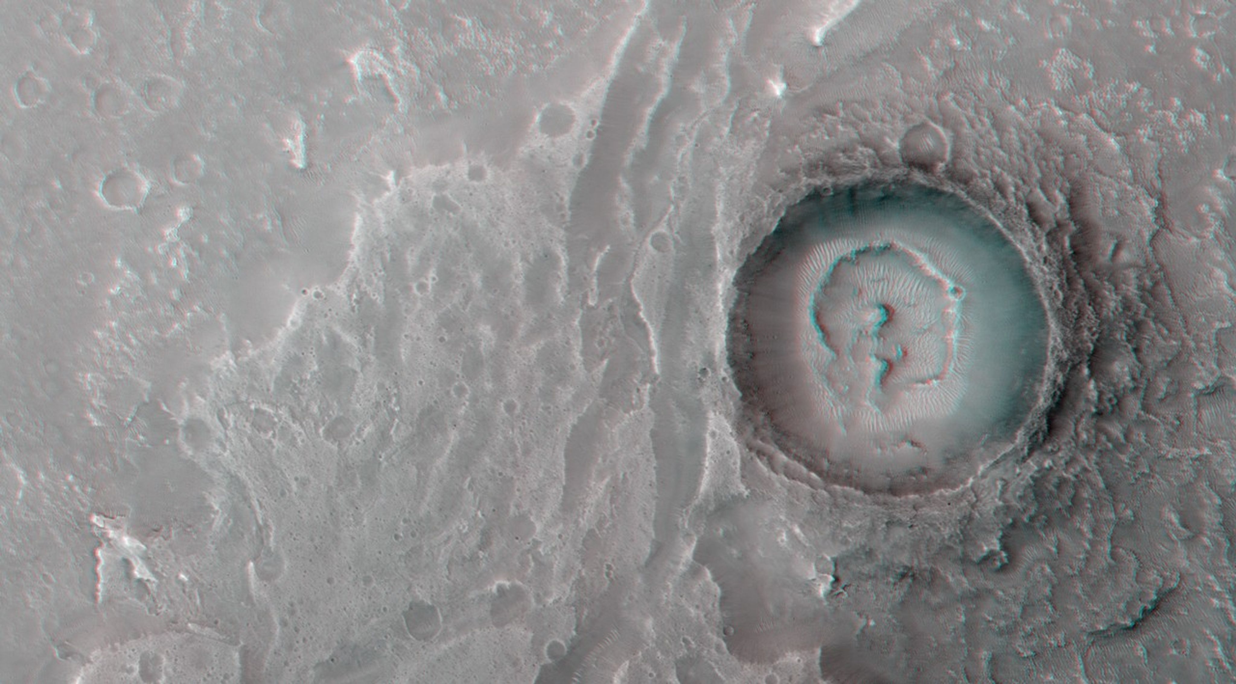 Fluvial Fan on a Crater Floor (3-D) - NASA Science
