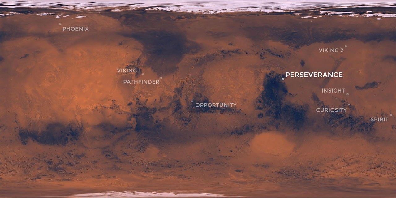 Map of NASA's Mars Landing Sites - NASA Science