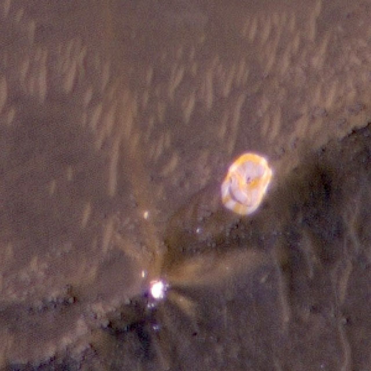 Close-Up of Perseverance Parachute on the Martian Surface - NASA Science