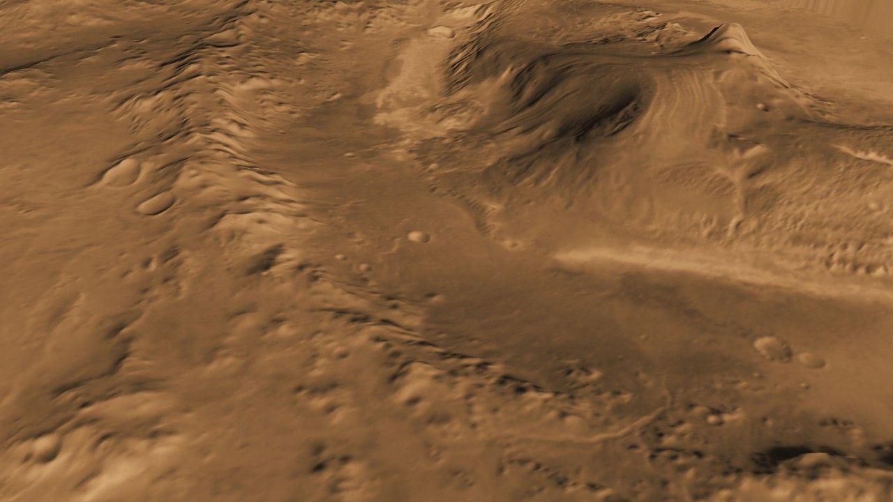 Oblique view of Gale Crater from the Northwest (Unannotated) - NASA Science