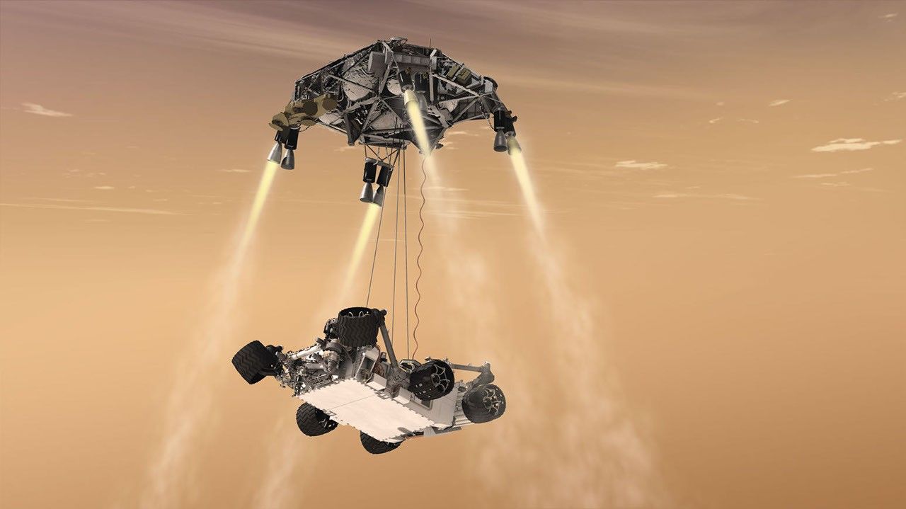 Curiosity's Sky Crane Maneuver, Artist's Concept - NASA Science Curiosity's Sky Crane Maneuver, Artist's Concept - NASA Science