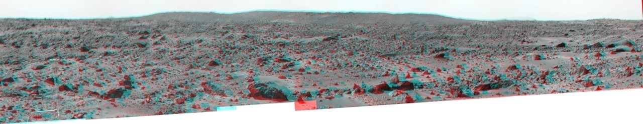 Big Crater as Viewed by Pathfinder Lander - Anaglyph - NASA Science