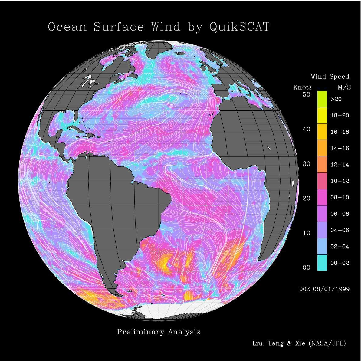 Atlantic Ocean Surface Winds from QuikScat - NASA Science