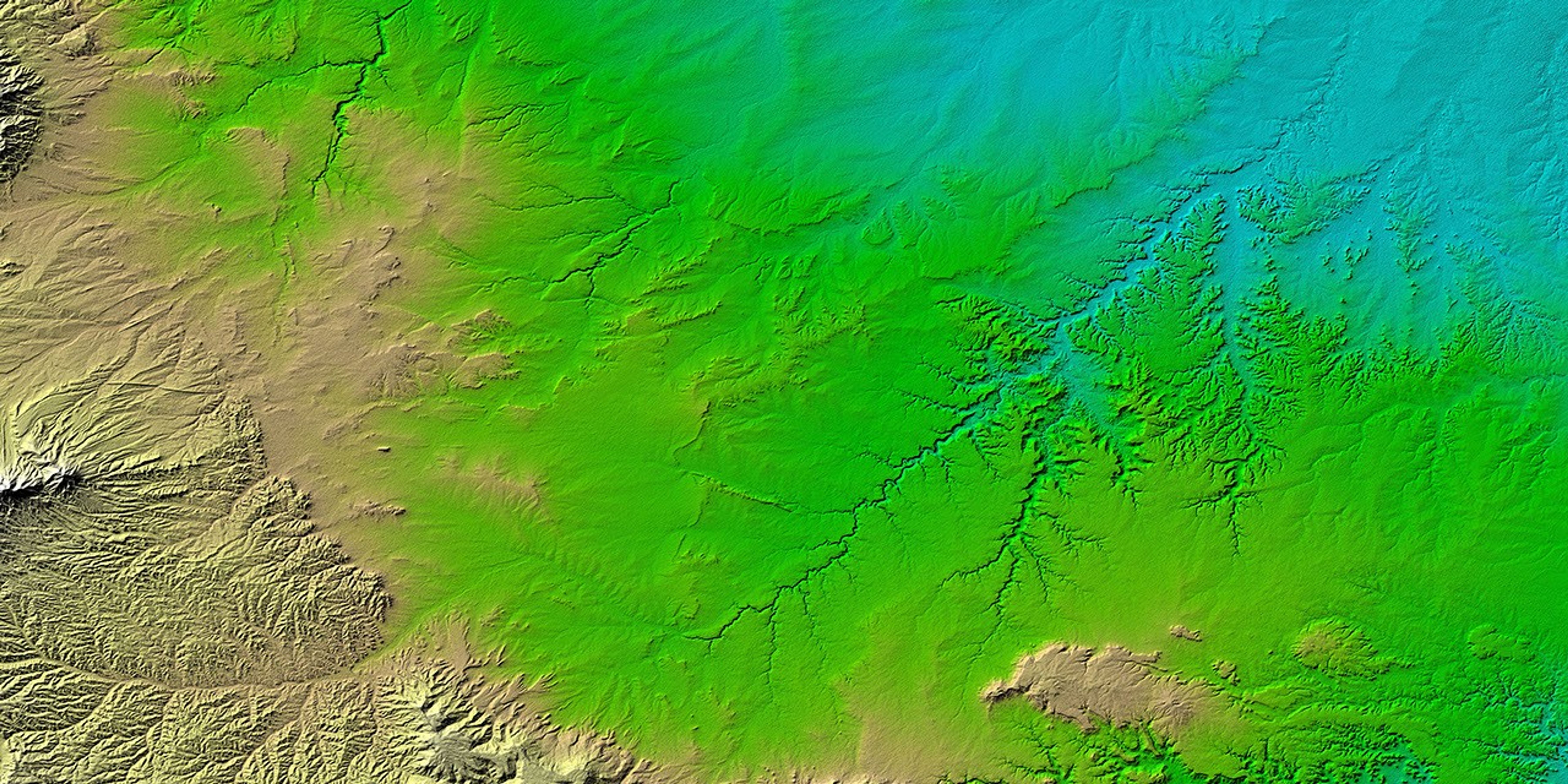 SRTM Colored Height and Shaded Relief: Piñon Canyon region, Colorado ...