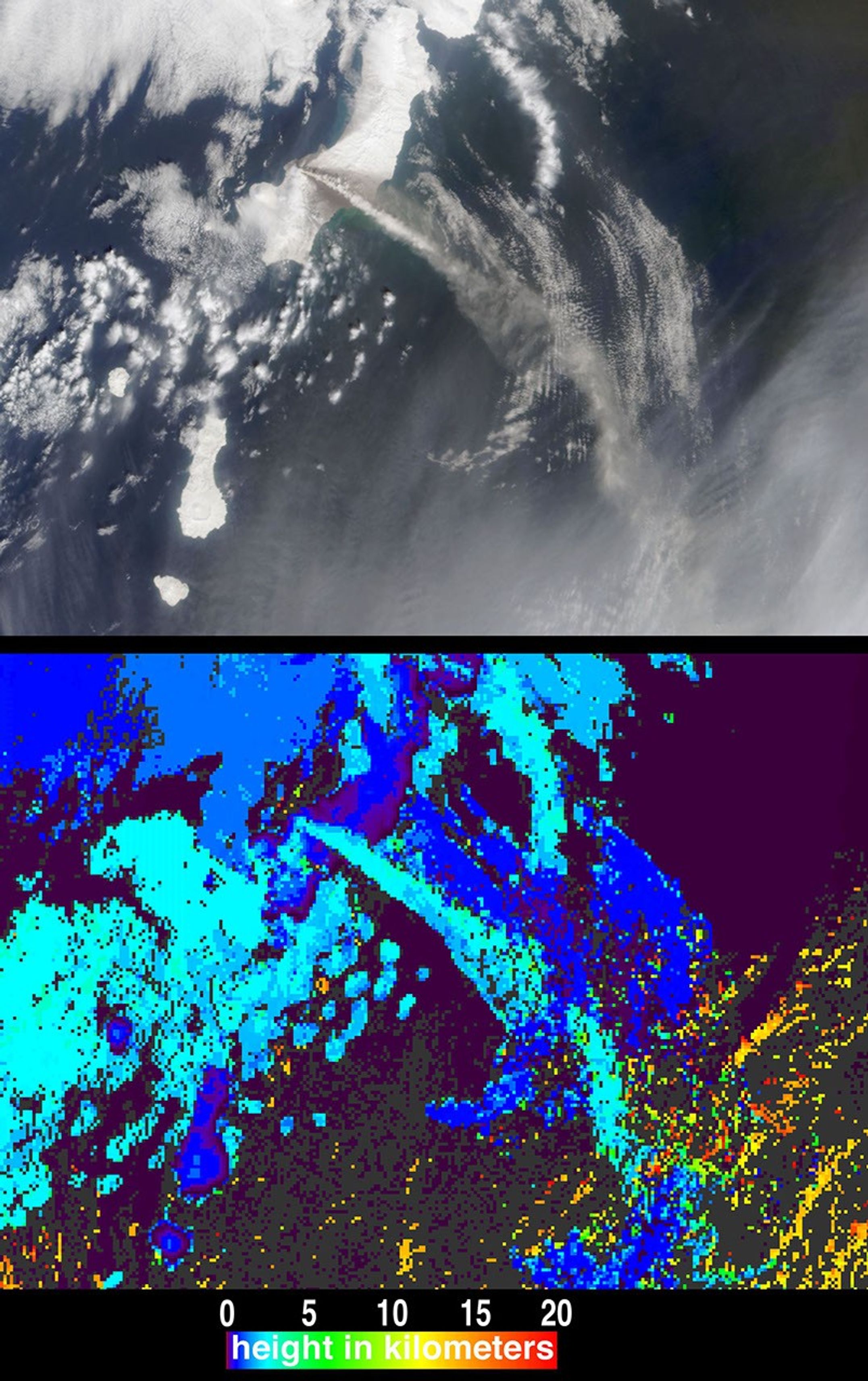 Height and Motion of the Chikurachki Eruption Plume - NASA Science