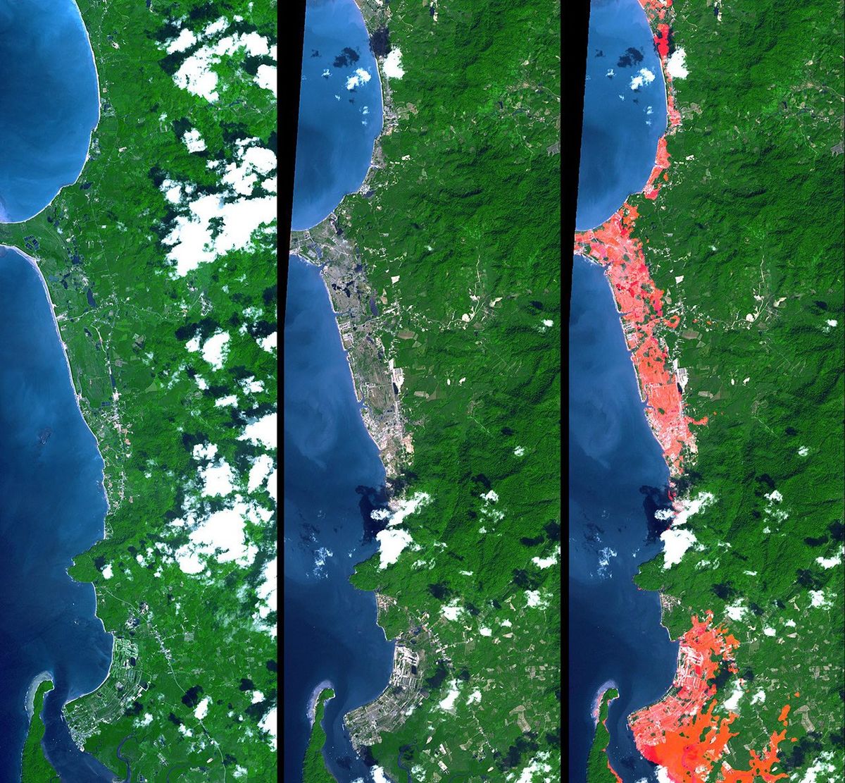 Tsunami Inundation, North of Phuket, ThailandASTER Images and SRTM ...