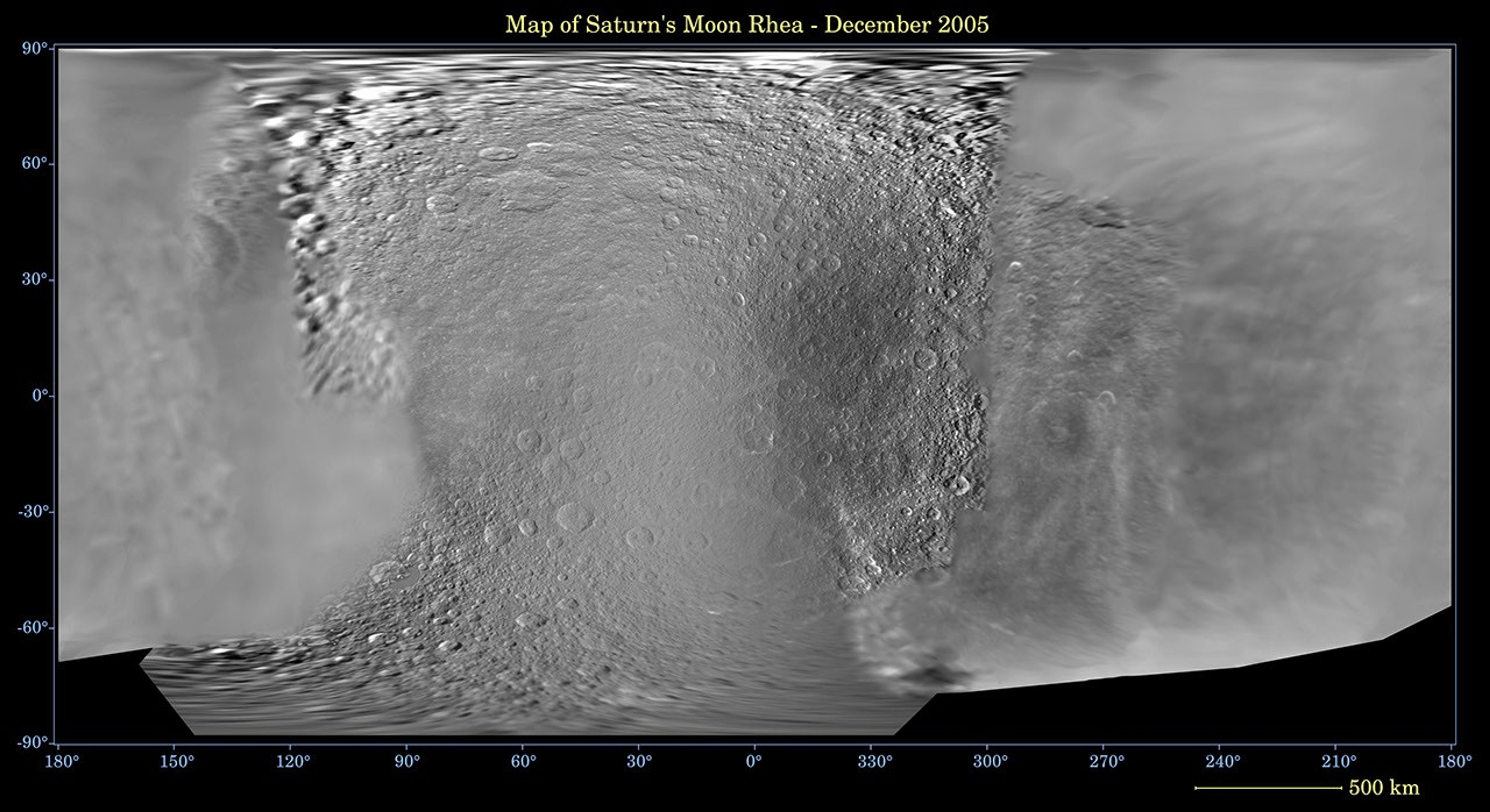 Map of Rhea - December 2005 - NASA Science