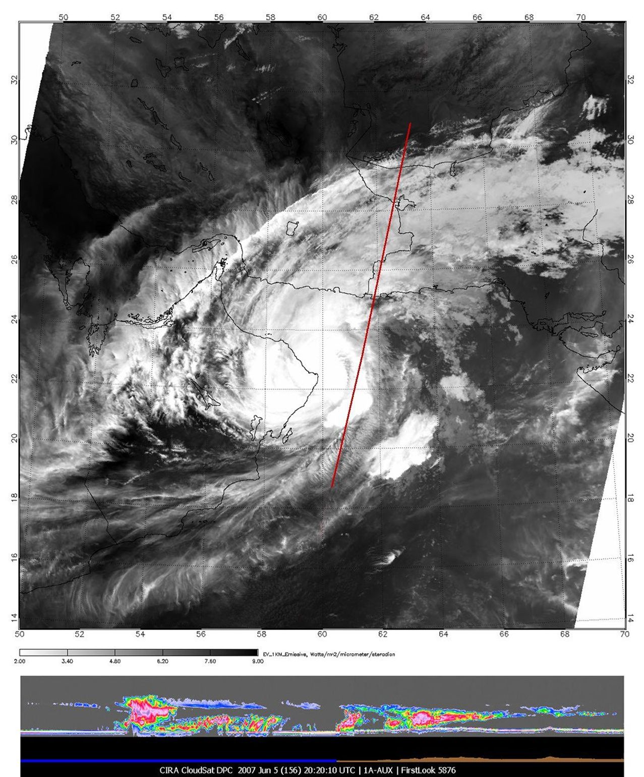 Tropical Cyclone Gonu Viewed by CloudSat - NASA Science
