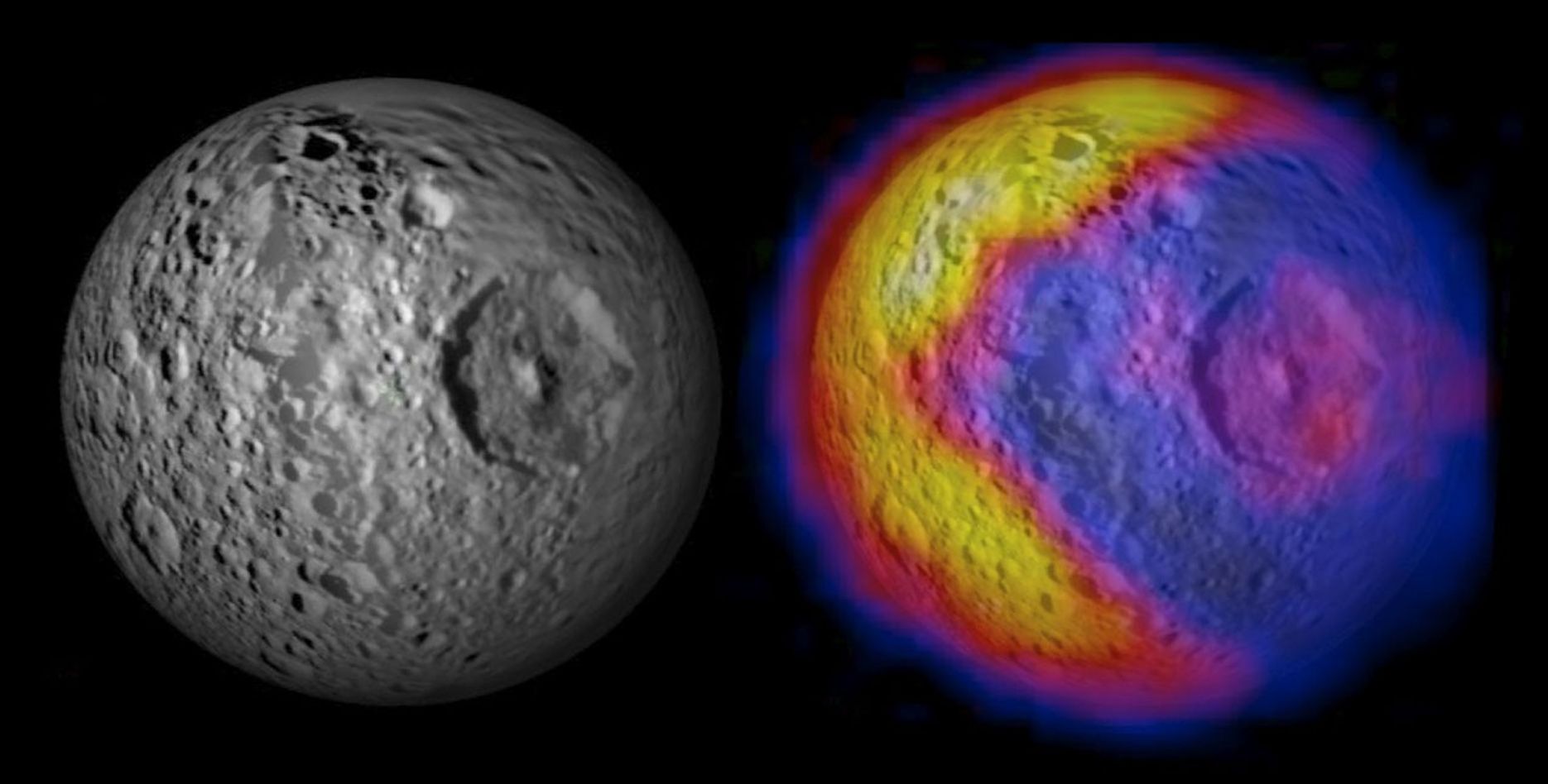 mimas surface temperature
