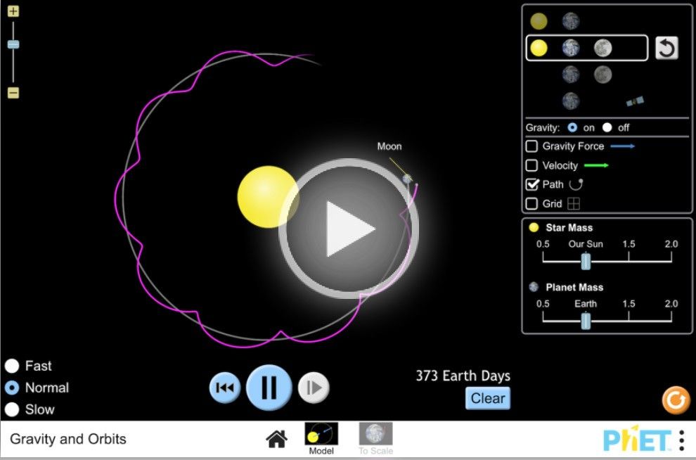 PHET Simulation on Gravity and Orbits - NASA Science