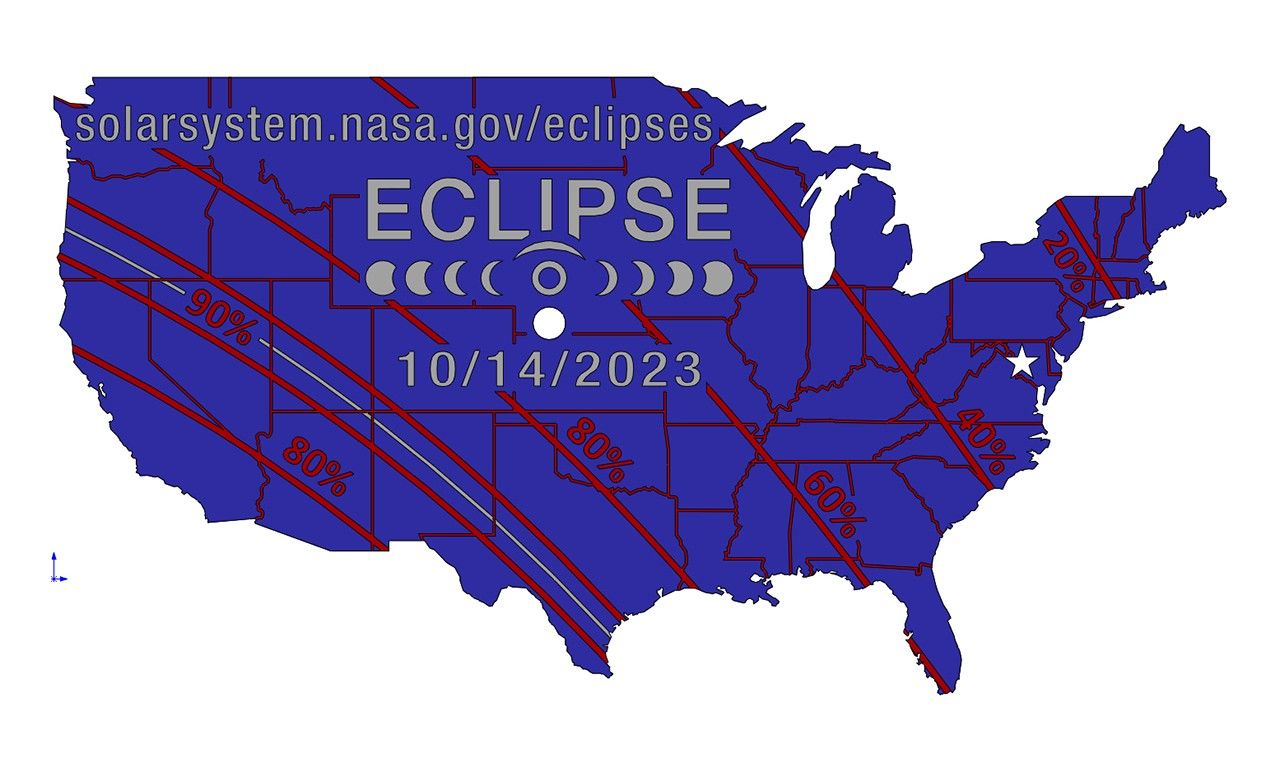 2023 Annular Solar Eclipse - USA Map - NASA Pinhole Projector - NASA ...