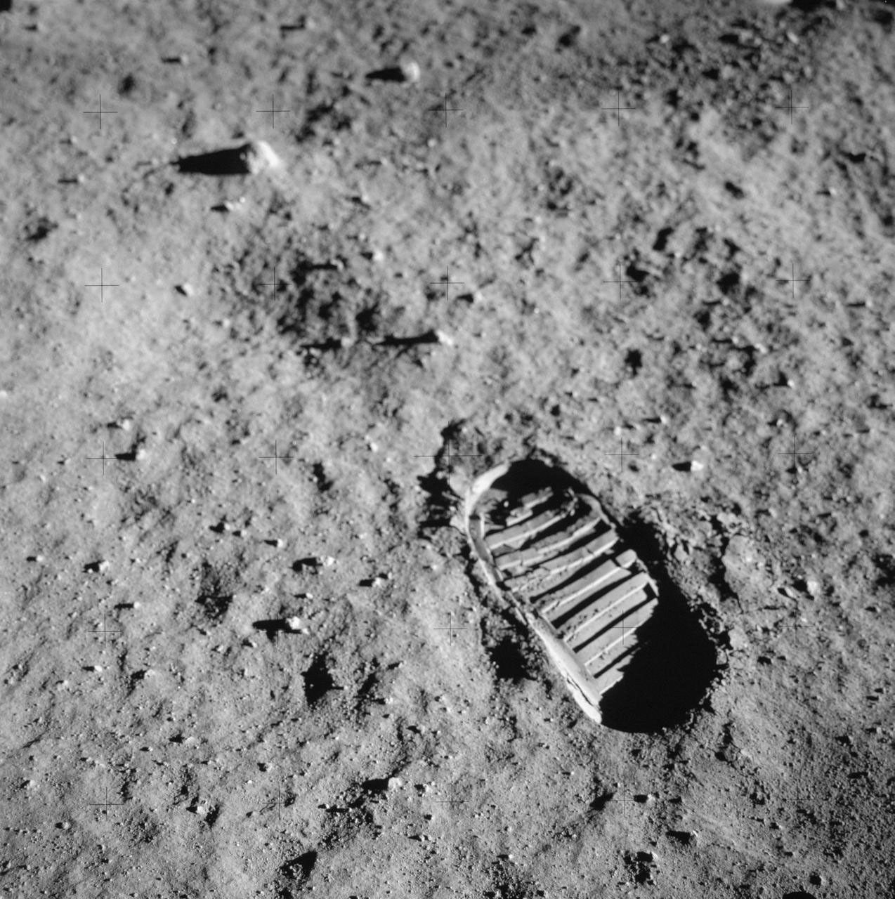 Close-up View of Astronaut's Footprint in Lunar Soil - NASA Science
