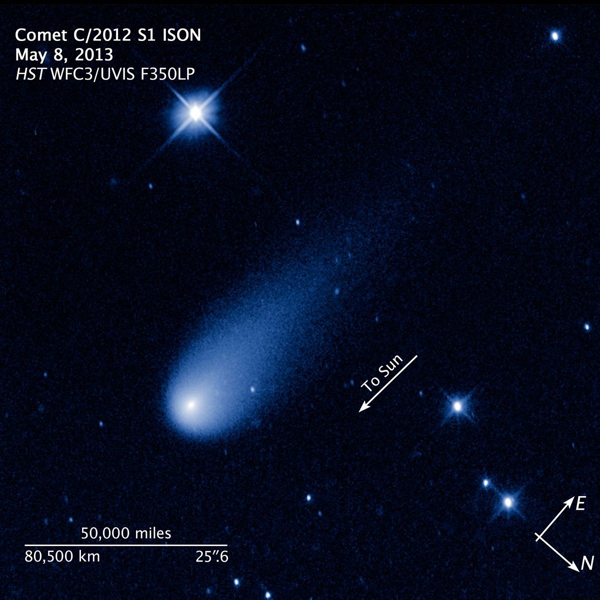 Compass and Scale Image for Comet ISON - NASA Science