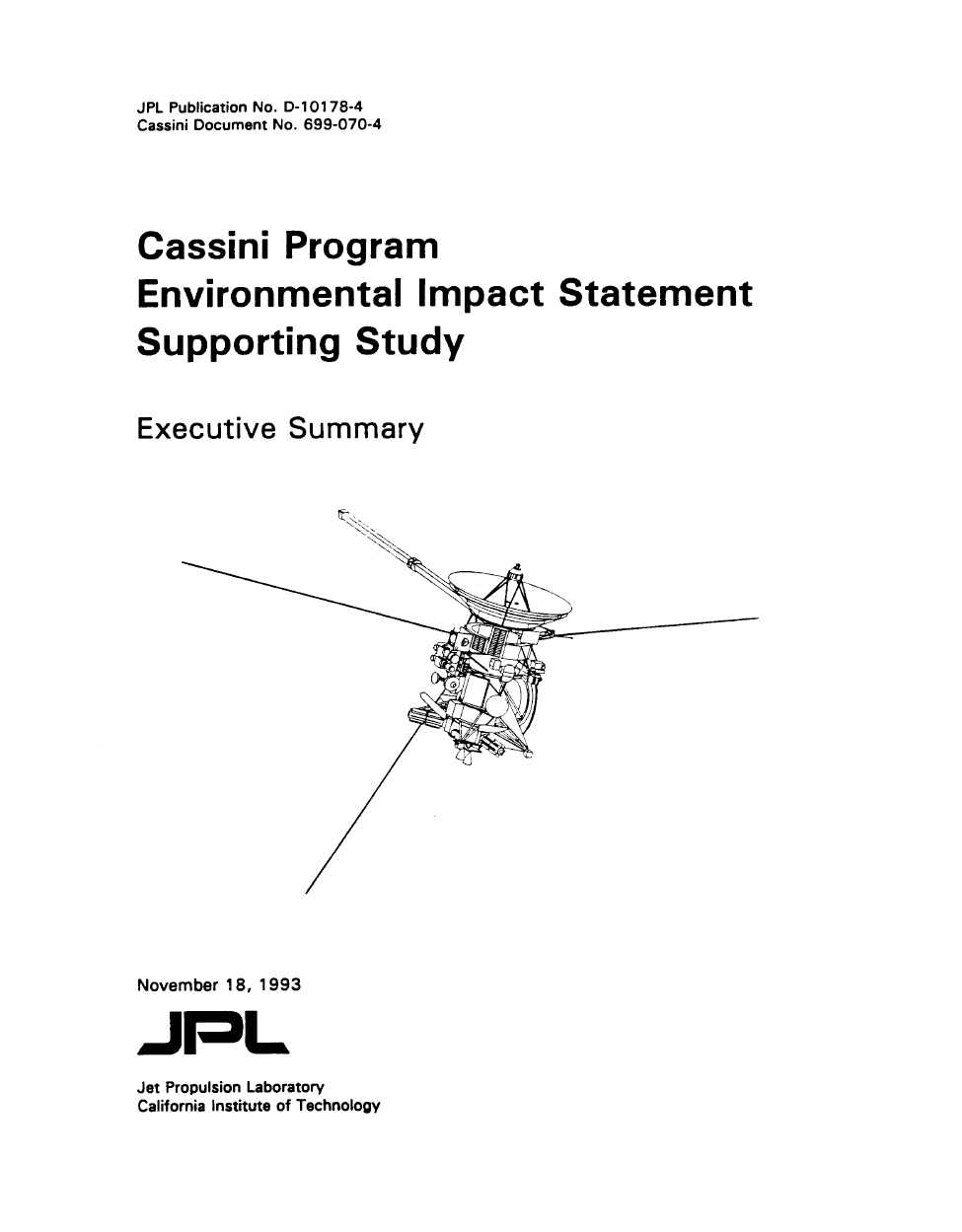 Cassini Environmental Impact Statement Supporting Studies - NASA Science