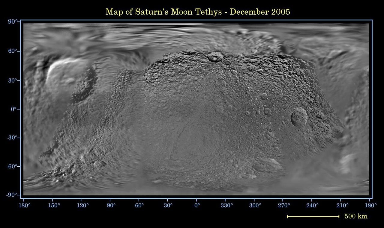 Map of Tethys - December 2005 - NASA Science